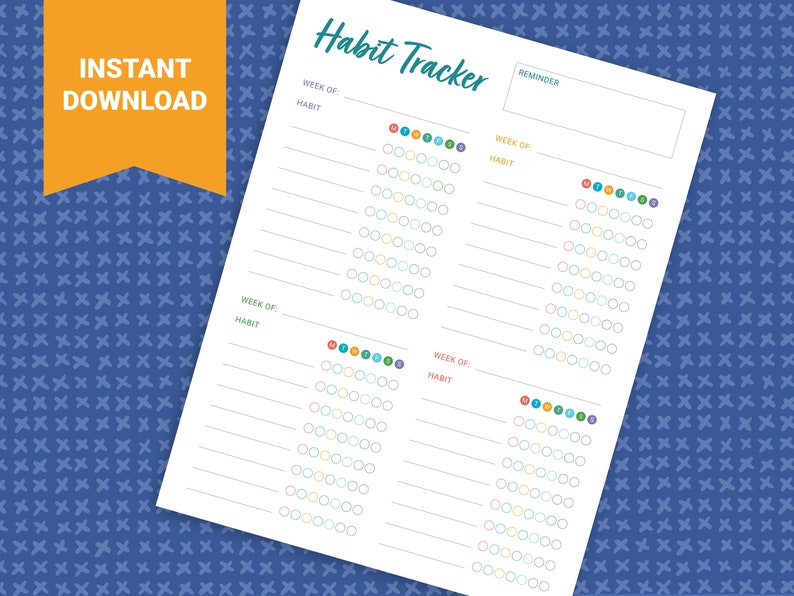 Habit Tracker | Habit Tracker Printable | Goal Tracker | Habit Tracker ...