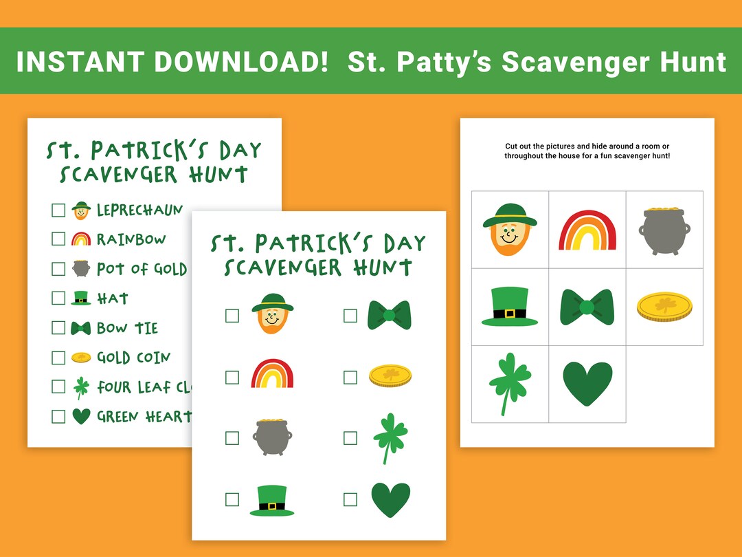 St. Patrick's Day Scavenger Hunt for Kids | St. Patrick's Day Activity ...