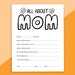 All About My Mom Fill in the Blanks Questionnaire | Gift for Mom From ...
