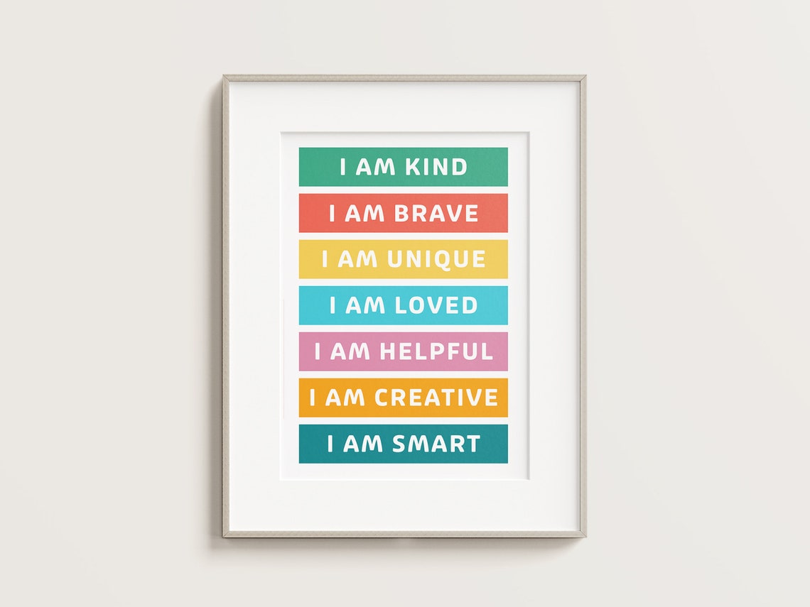 Affirmations for Kids | Classroom Poster | Kids Room Poster | I Am ...