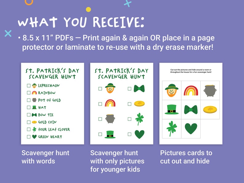 St. Patrick's Day Scavenger Hunt for Kids St. Patrick's Day Activity ...