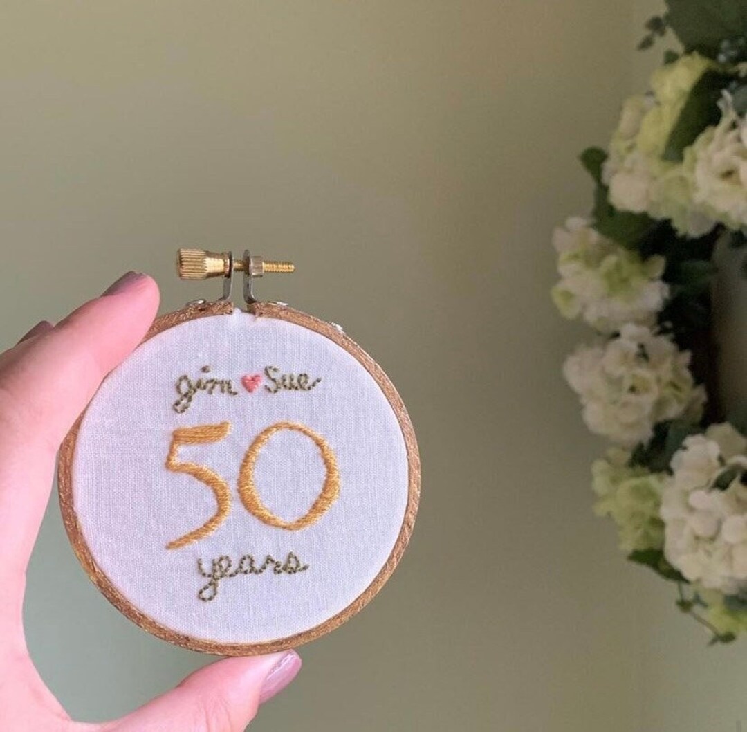 Personalized Anniversary Embroidery Hoop - Wedding Celebration Love - Etsy
