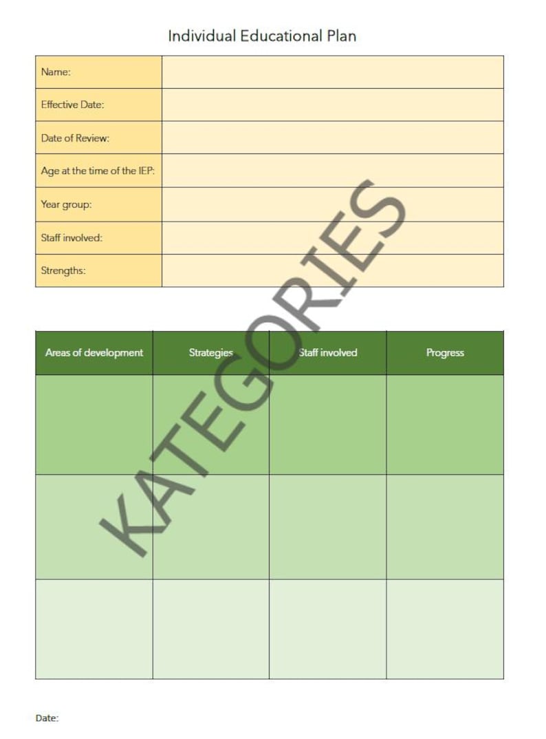 IEP Template - Etsy