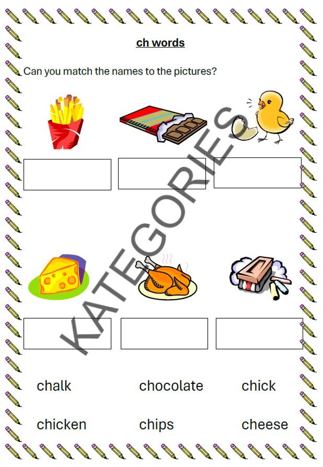 Phonics Worksheet - Sound CH - Etsy