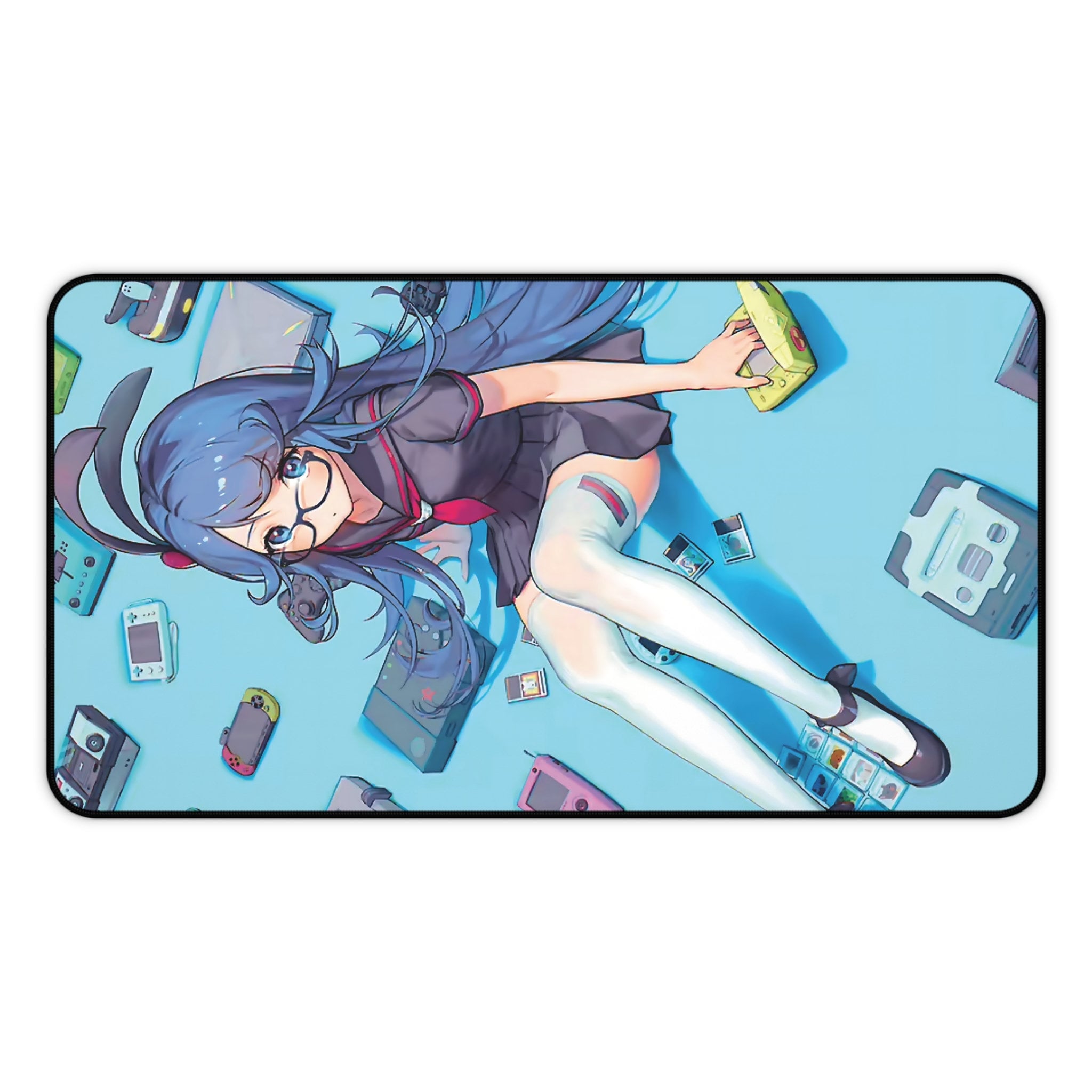 Kawaii Glasses Gamer Girl Desk Mat Anime Deskmat Waifu - Etsy