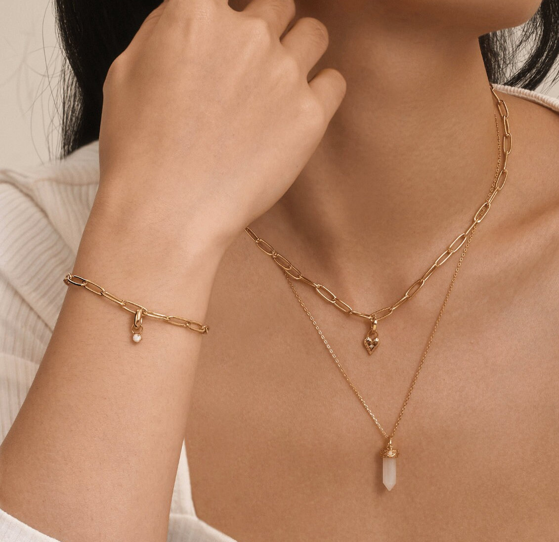 Paperclip Bracelet With Interchangeable Charms 18k Gold - Etsy