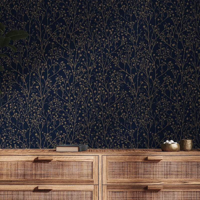 Navy Blue Wallpaper - Etsy