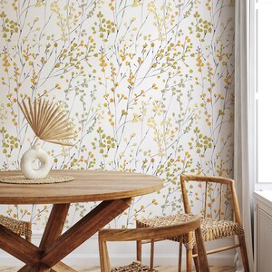 Autumn Leaf Wallpaper, Wild Flowers and Leaves Wallpaper, Peel and ...