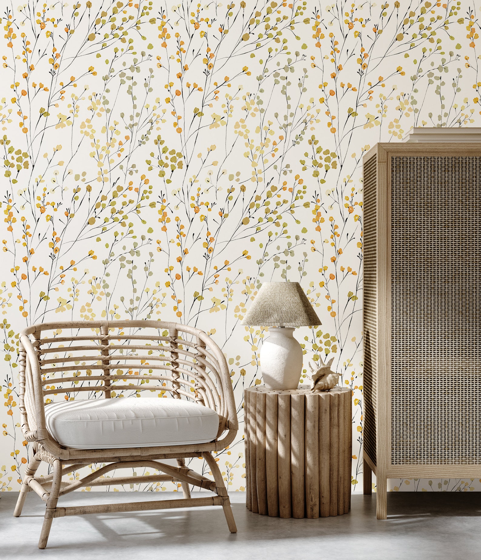 Autumn Leaf Wallpaper, Wild Flowers and Leaves Wallpaper, Peel and ...