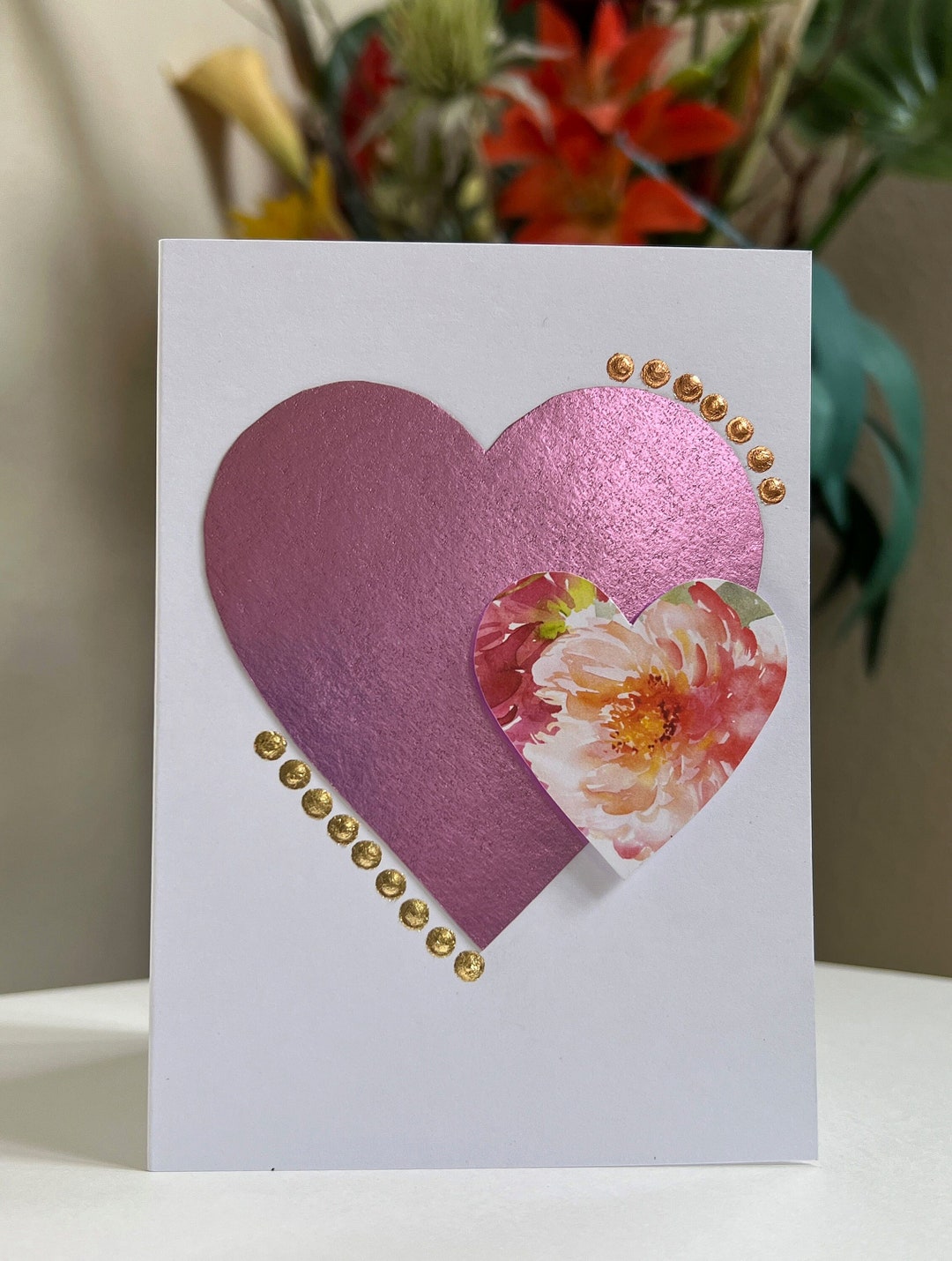 Handmade Heart Card - Etsy