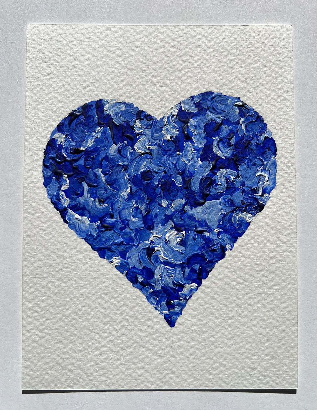 Acrylic Blue Heart Painting - Etsy