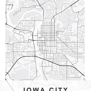 Iowa City Map Poster - Etsy