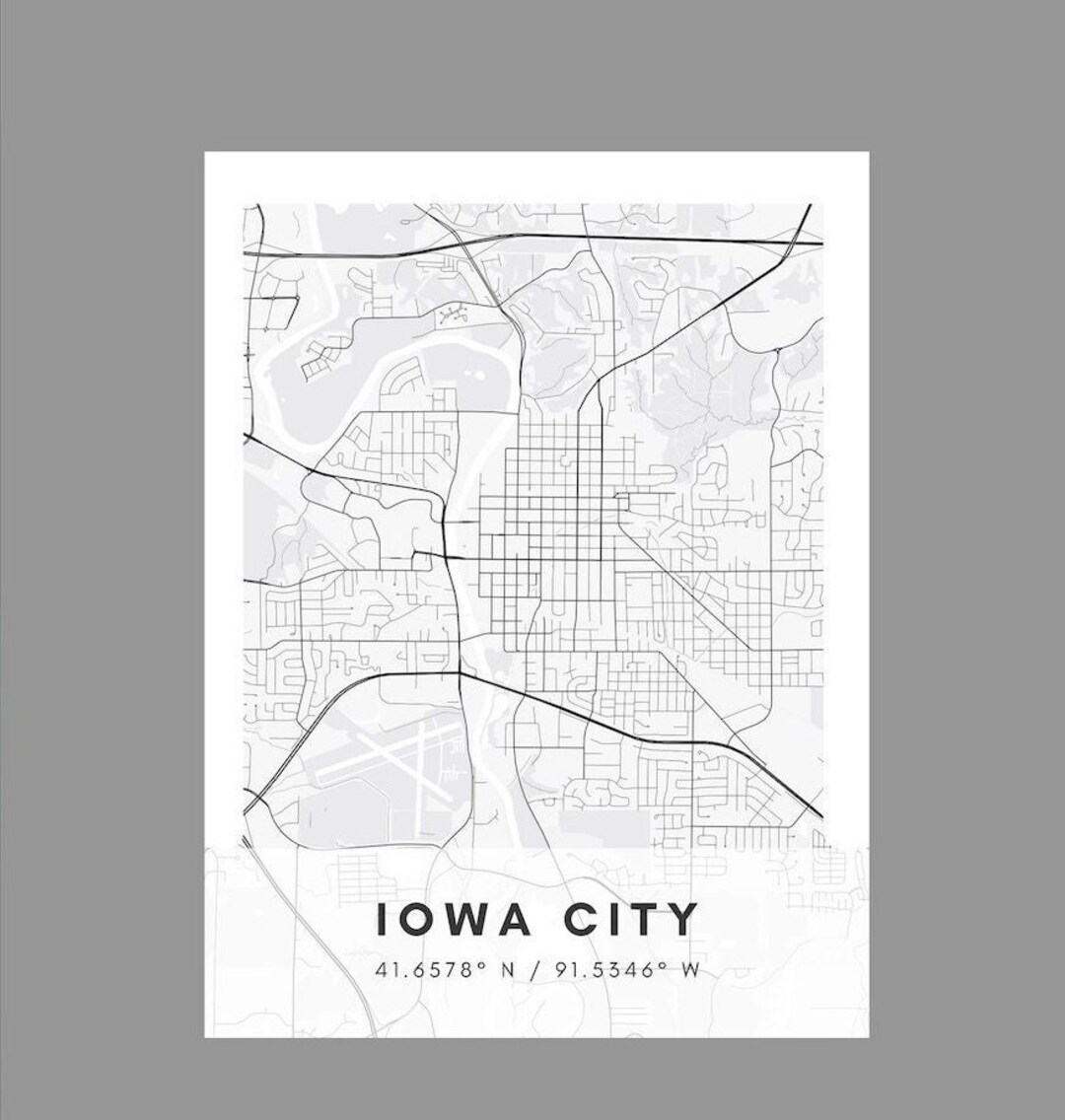 Iowa City Map Poster - Etsy