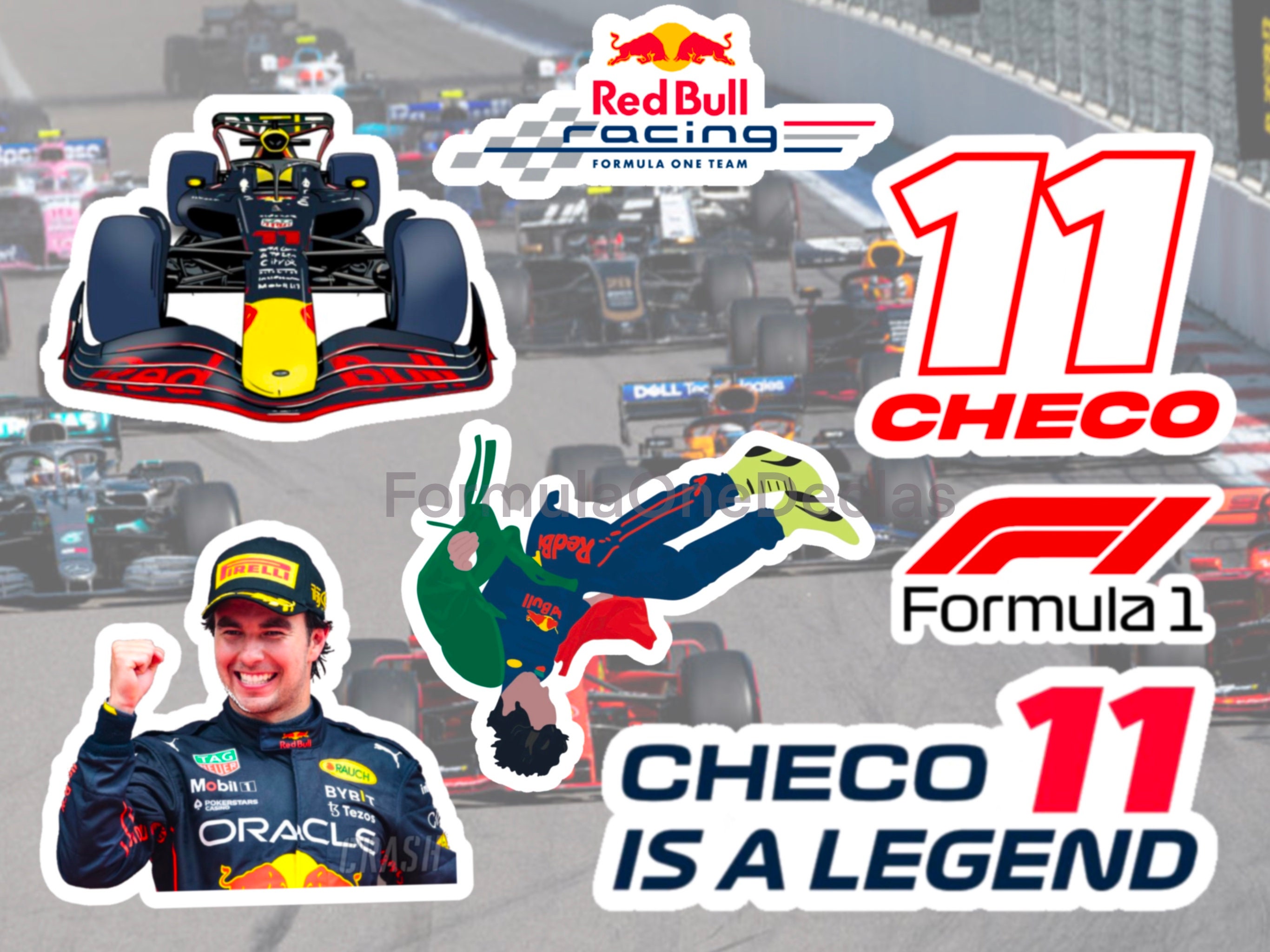 Sergio Checo Perez Sticker Pack Redbull Racing Drive to - Etsy
