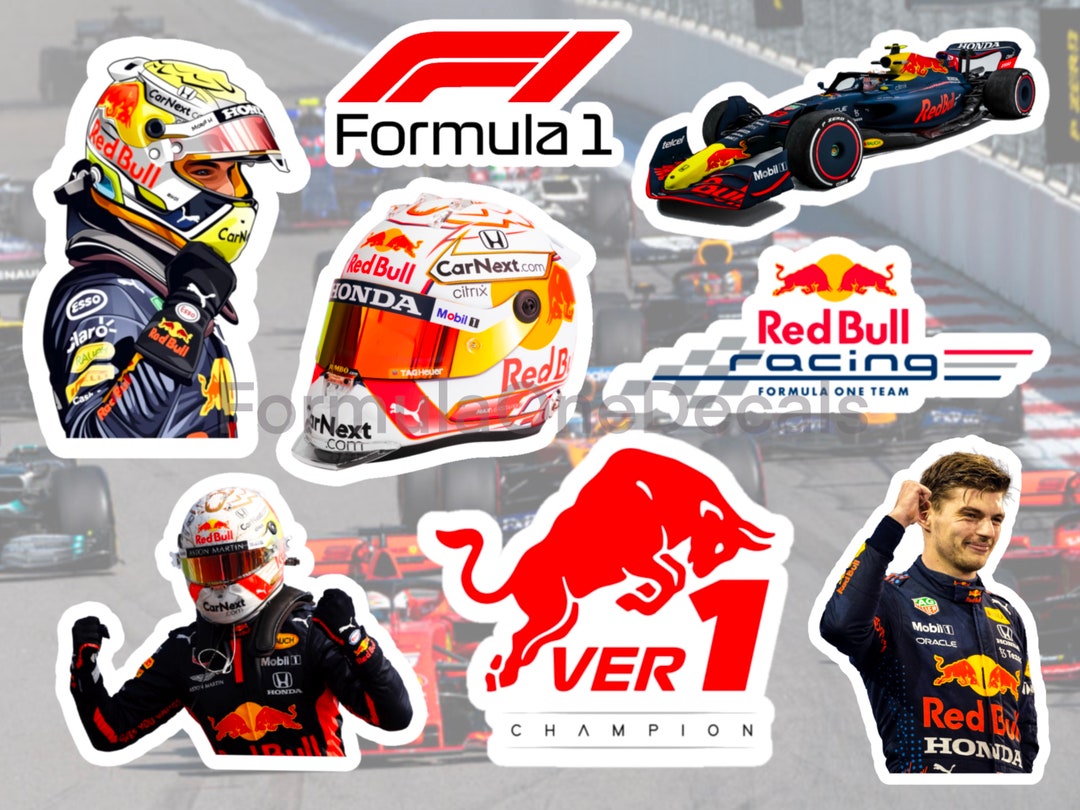 Formula One Max Verstappen Sticker Pack F1 Team Redbull Champion Racing Track Waterproof Decals ...