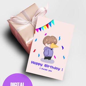 BTS jimin Birthday Card , Bts Printable Card , Greeting Card Size A5 ...
