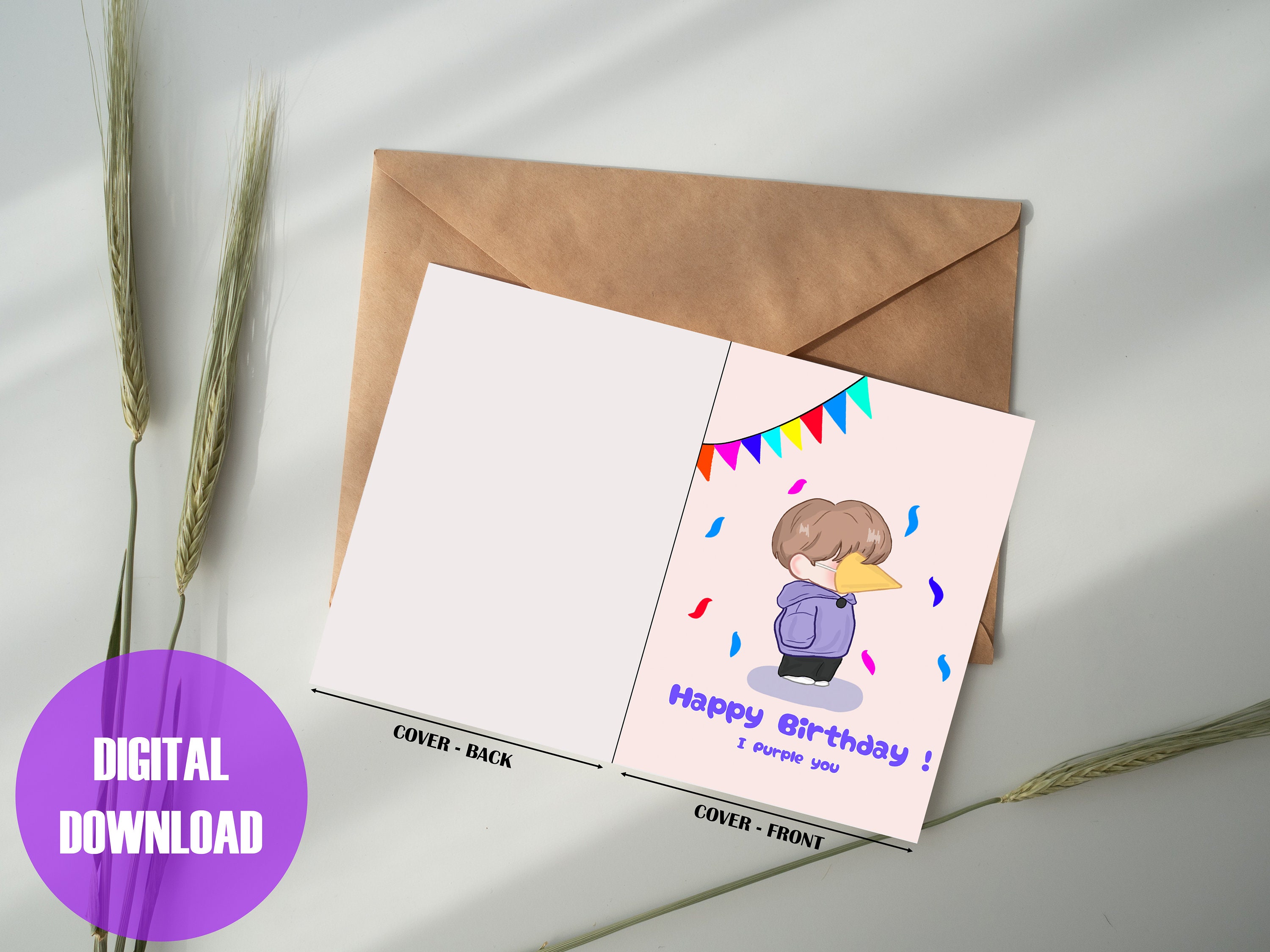 BTS jimin Birthday Card , Bts Printable Card , Greeting Card Size A5 ...