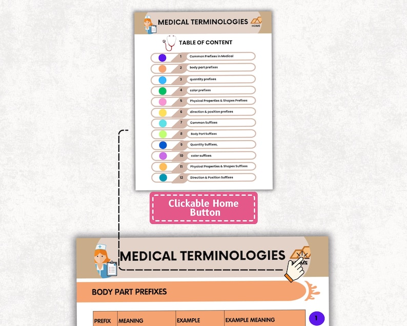 Medical Terminology Study Guide, 160+ Pages Hyperlinked, Nursing School ...