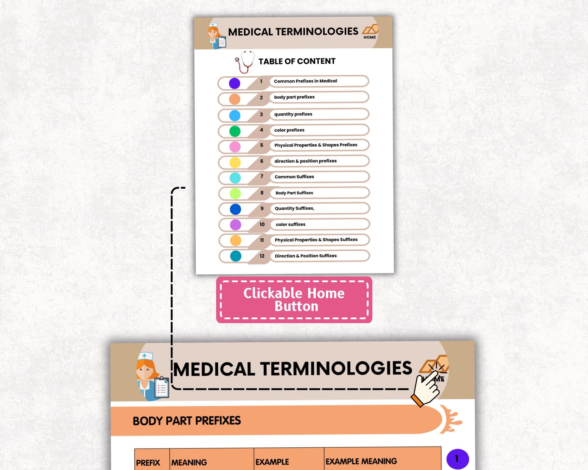 Medical Terminology Study Guide, 160+ Pages Hyperlinked, Nursing School ...
