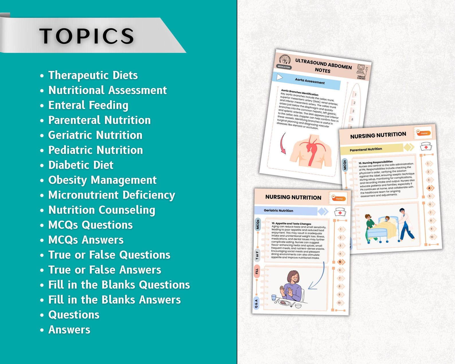 Ultimate Nursing Nutrition Notes Bundle 150+ PAGES, Hyperlinked 2026 ...