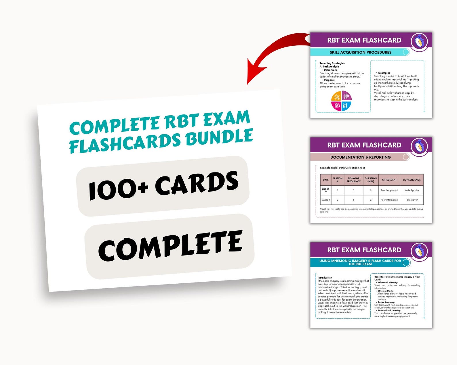 100+ RBT Exam Flashcards, Printable, Registered Behavior Technician ...