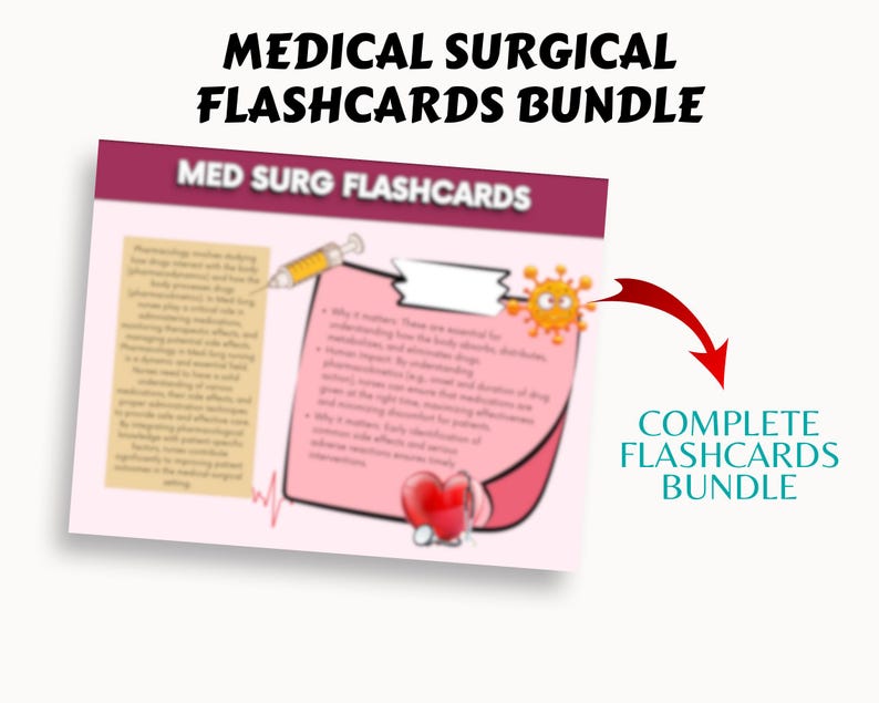 Complete Med-surg Flashcards Bundle 2025, Med-surg Study Note, Nursing ...