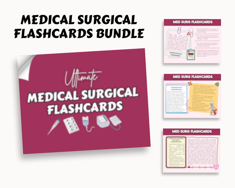Complete Med-surg Flashcards Bundle 2025, Med-surg Study Note, Nursing ...