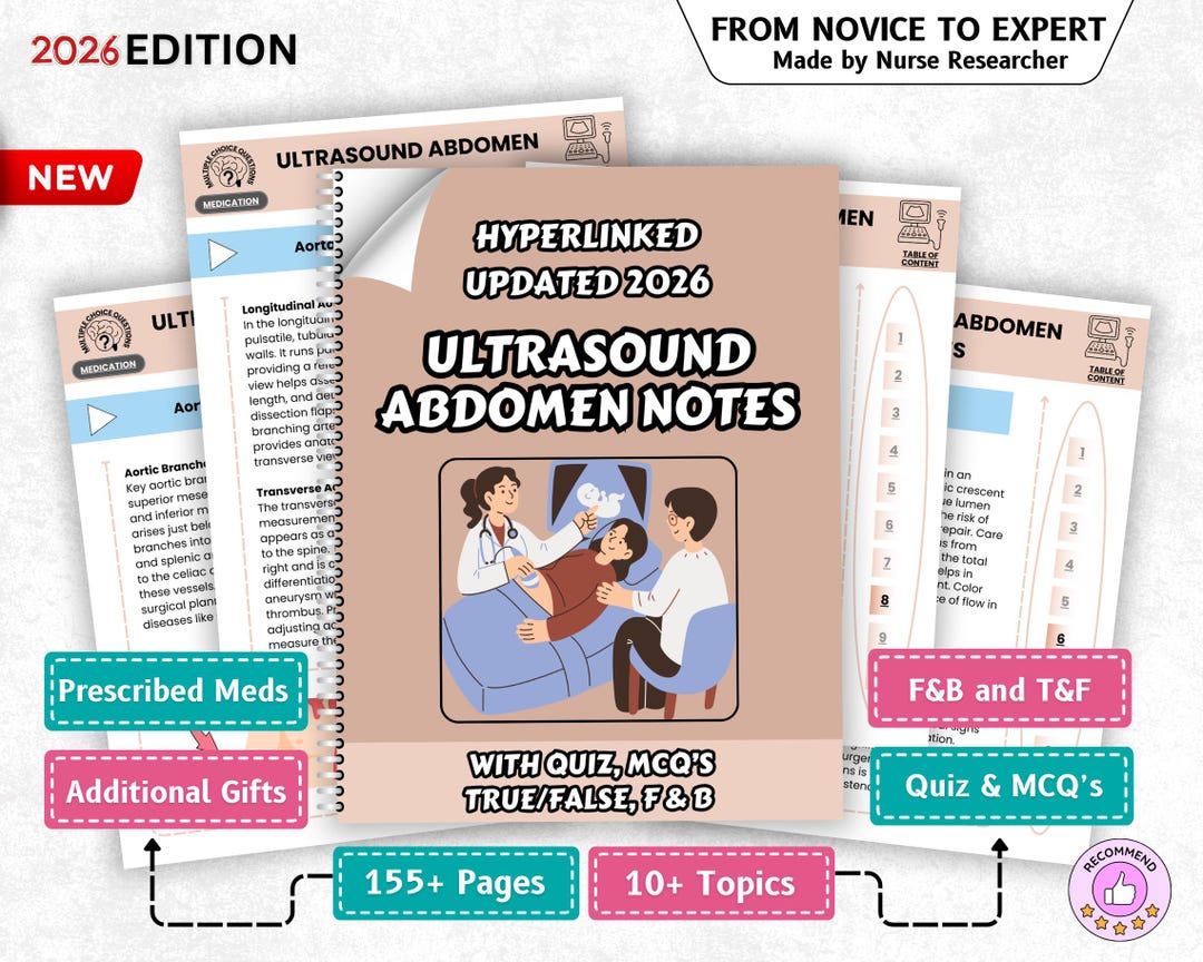 Ultrasound Abdomen Study Notes Bundle: Sonography Student Guide ...