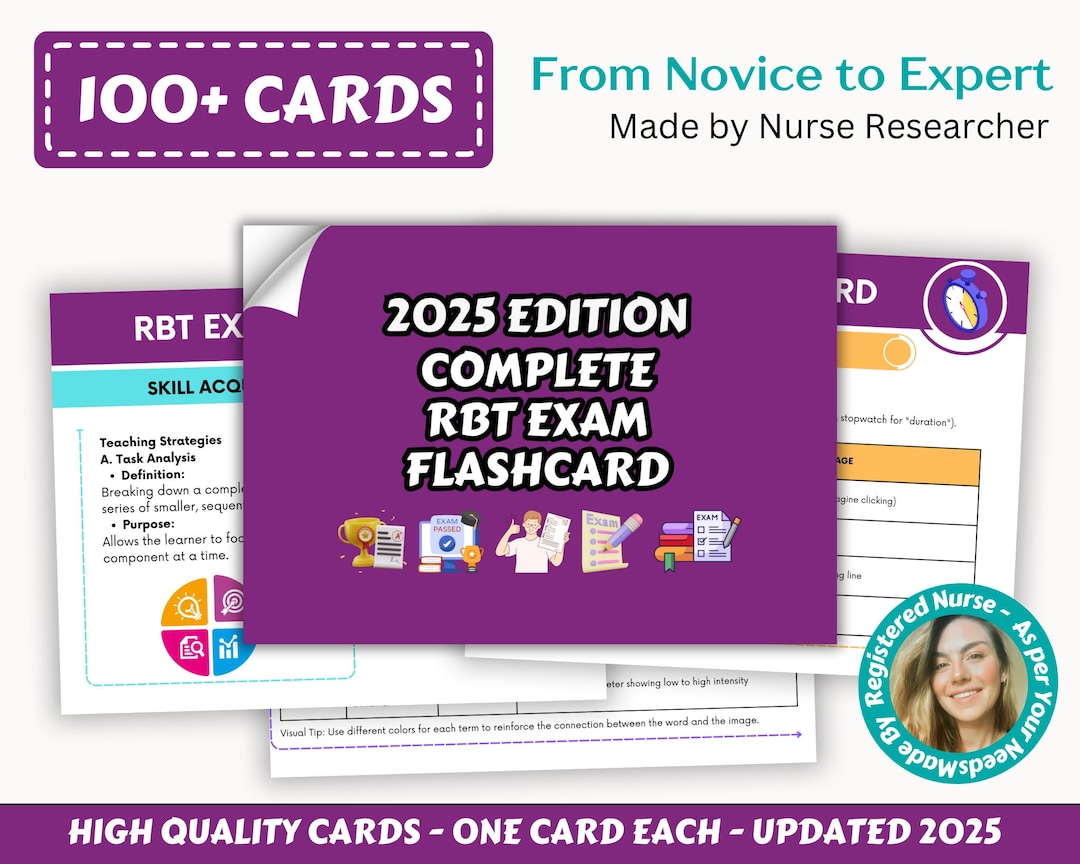 100+ RBT Exam Flashcards, Printable, Registered Behavior Technician ...