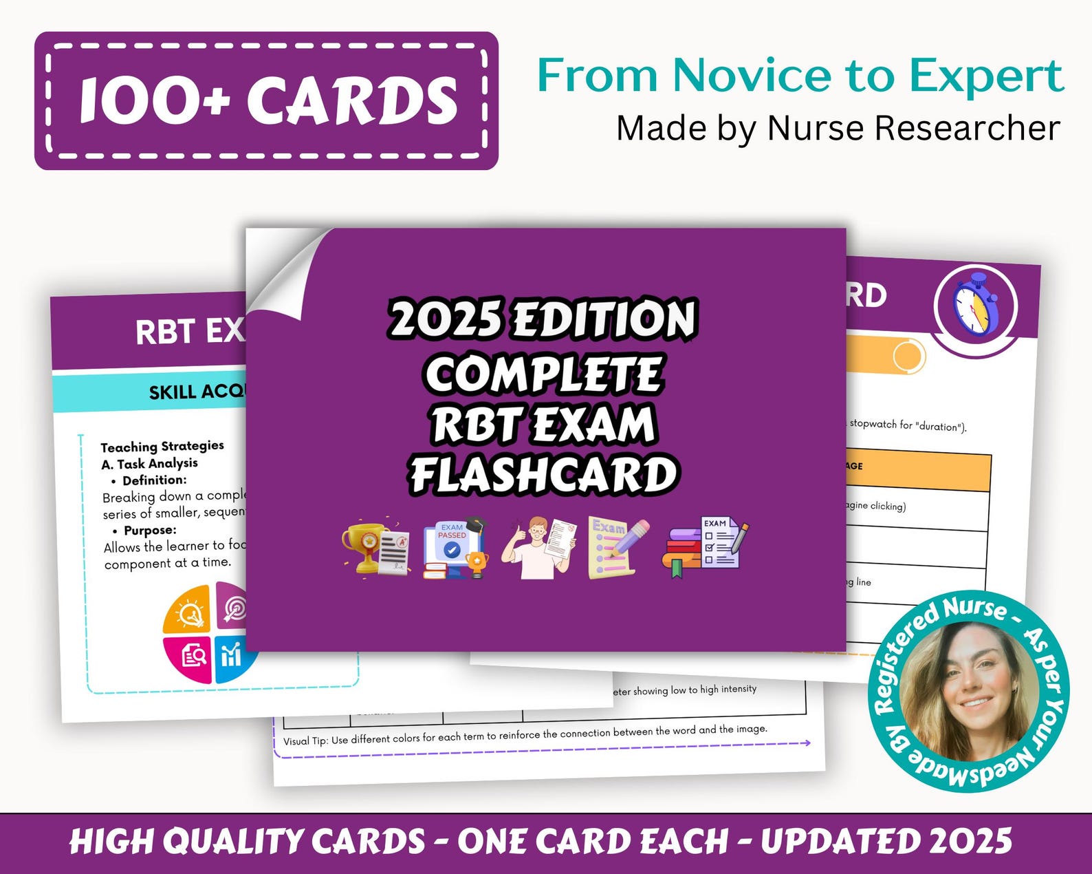 100+ RBT Exam Flashcards, Printable, Registered Behavior Technician Certification, RBT Exam Prep ...