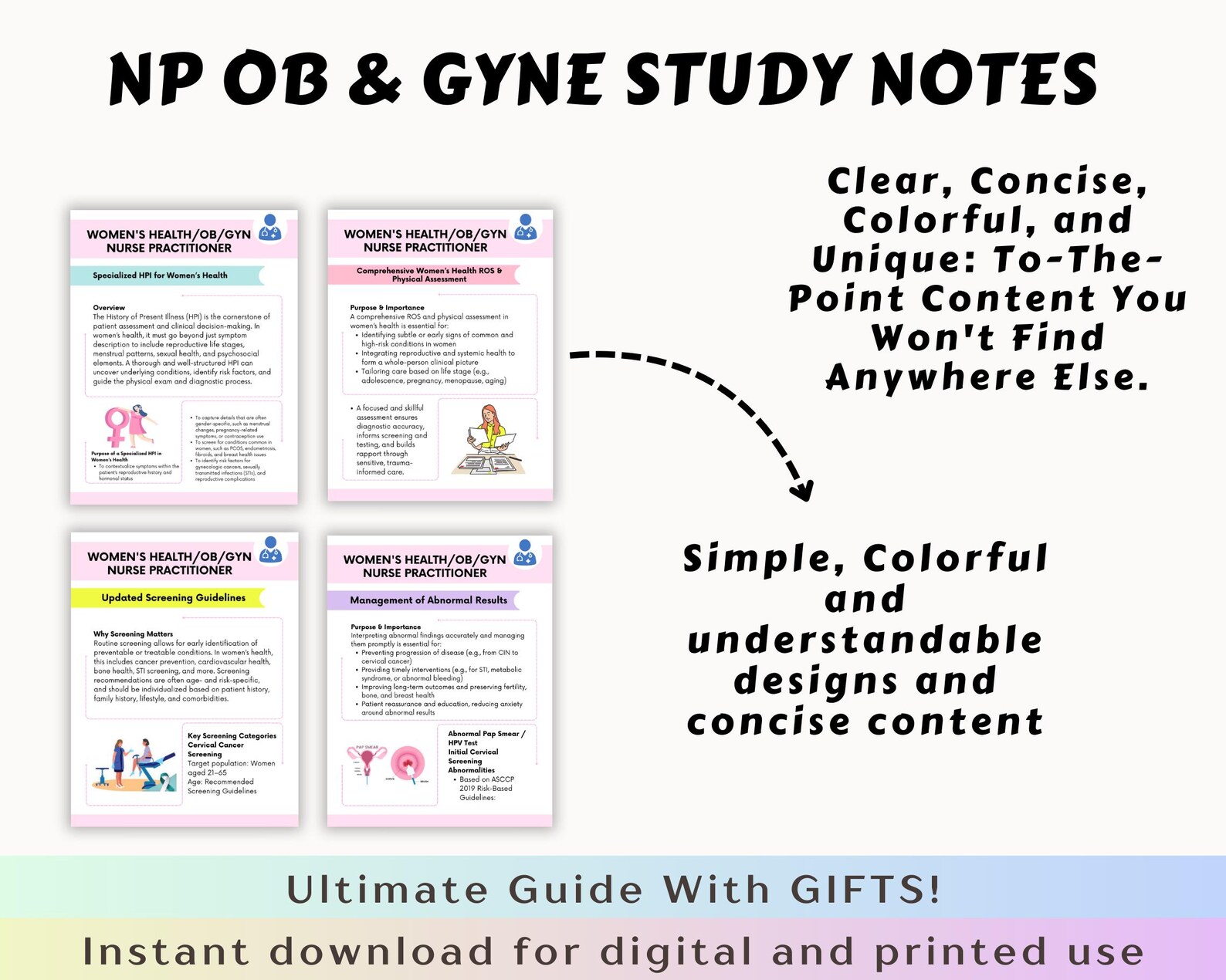NP Women's Health OB Gyn Nurse Practitioner Quick Clinical Guide & Study Reference, Fnp Study ...