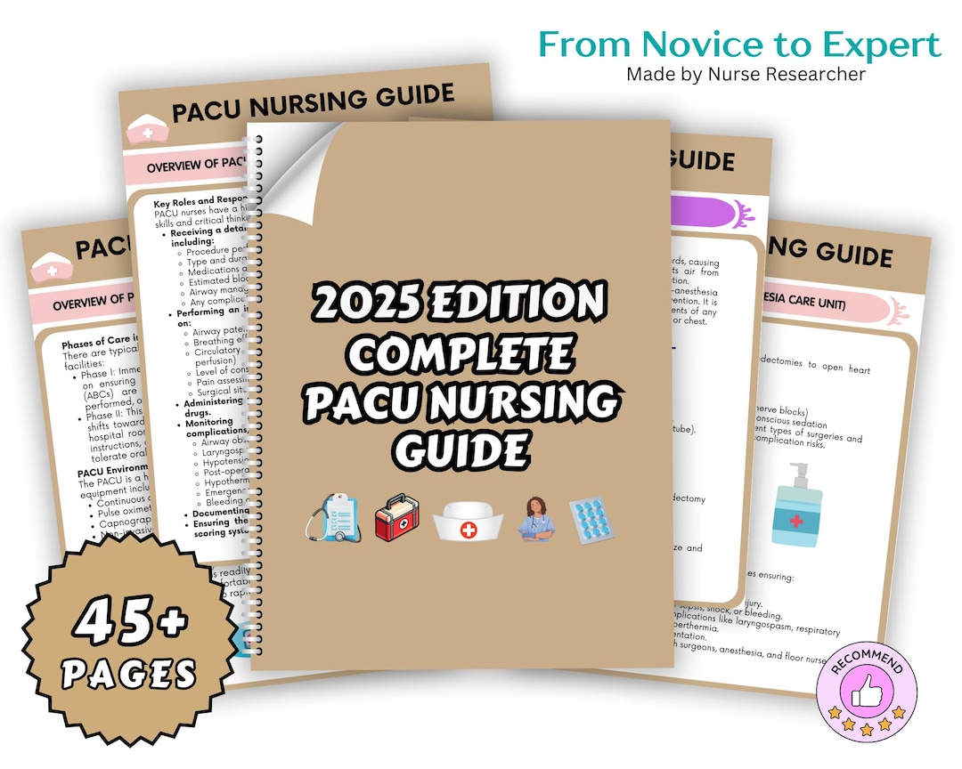 PACU Nursing Guide, Beginners & New Grad Nurse Charting Guide for ...