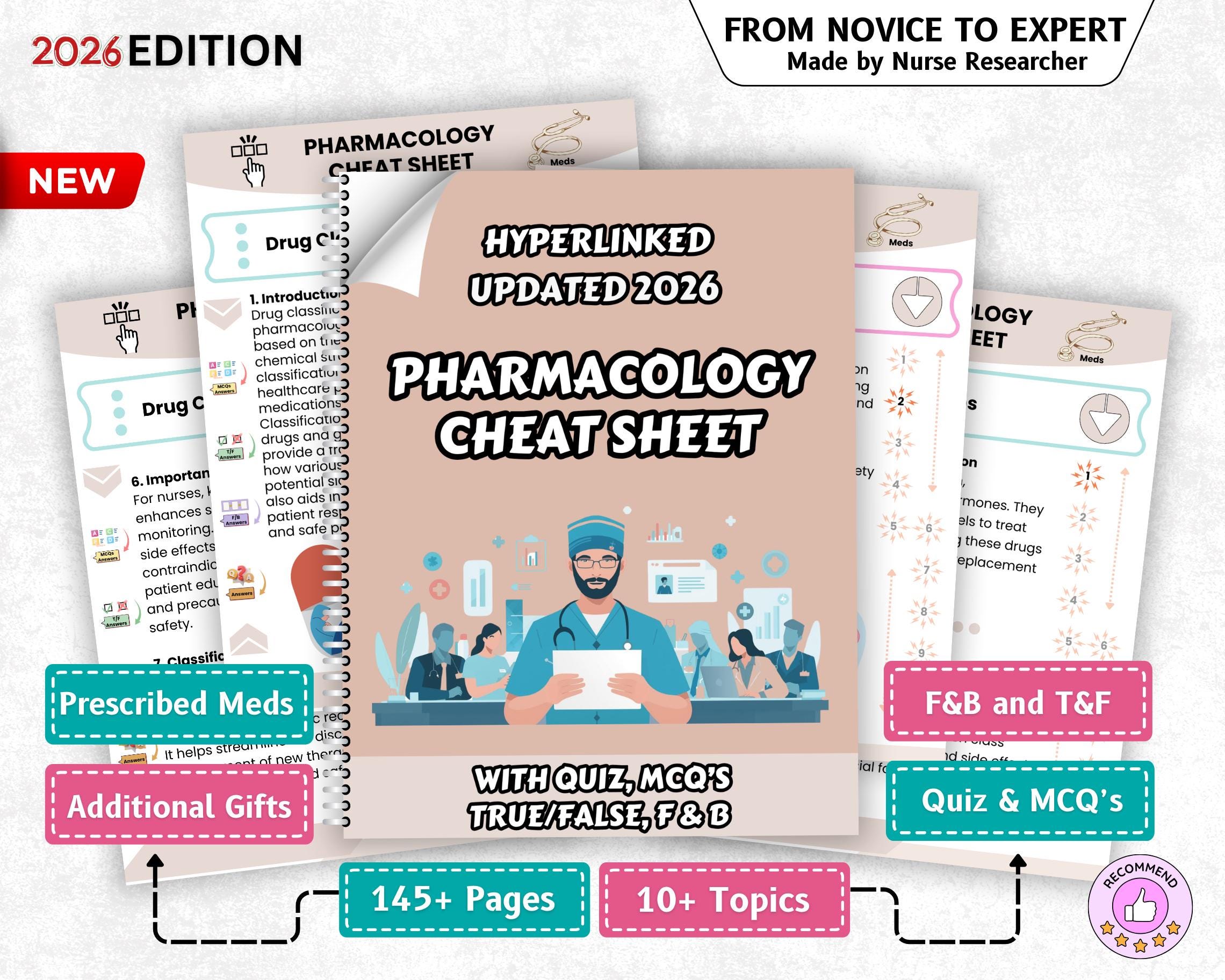 Pharmacology Cheat Sheet Bundle, Nursing Notes Study Guide | 200+ Drug ...