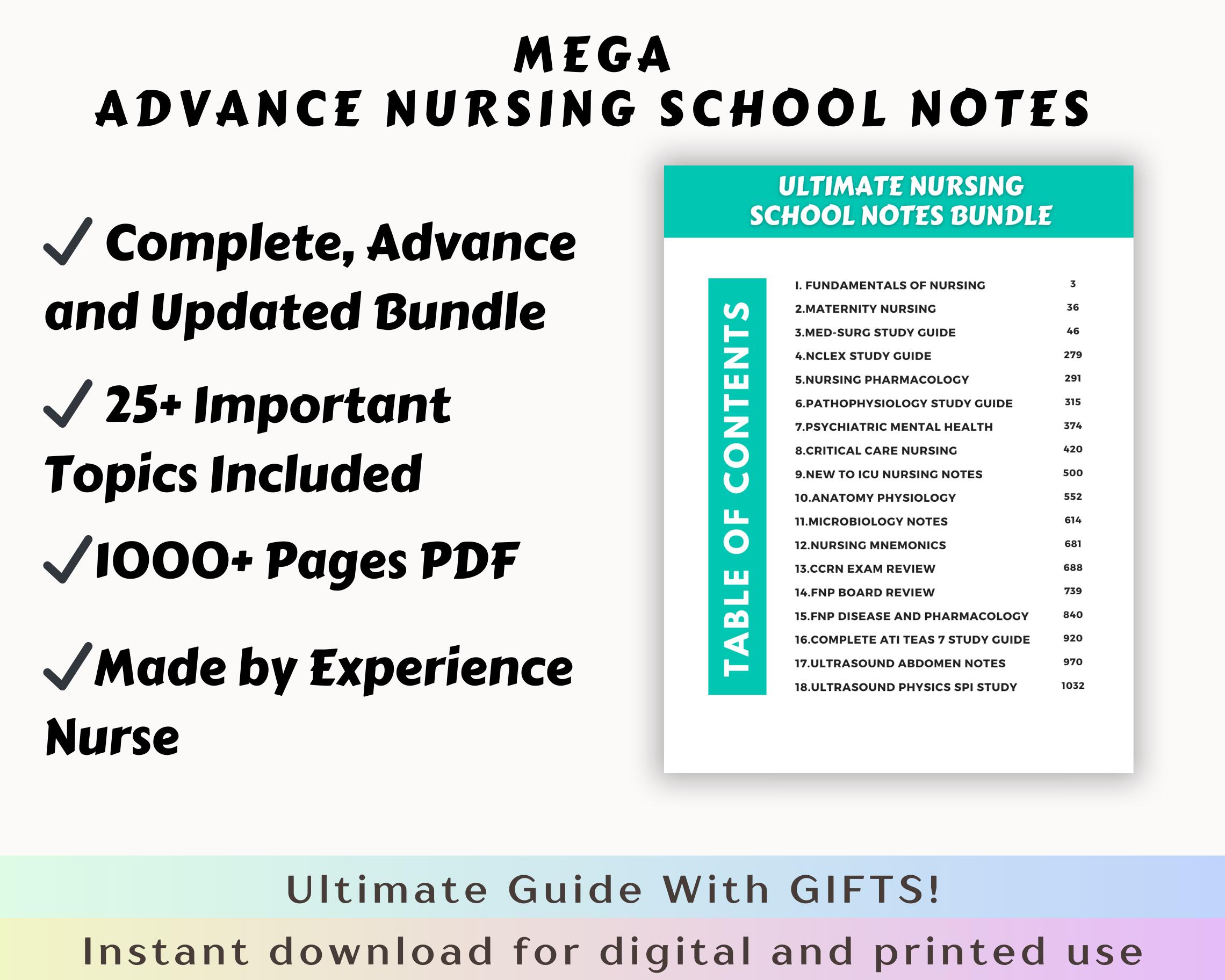 Ultimate Nursing Success Bundle: 1060+ Page Handwritten Notes by an RN ...