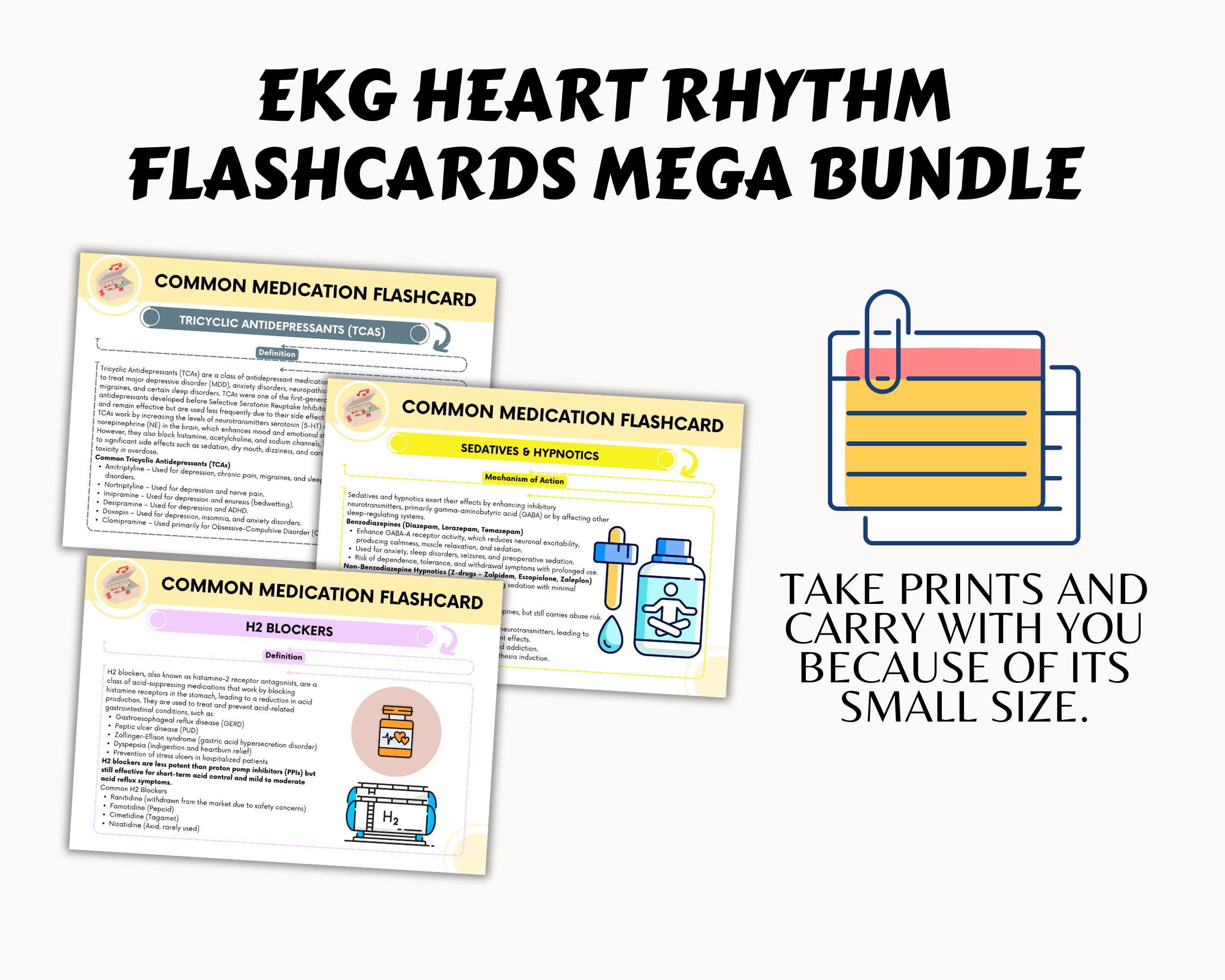 200+ EKG and Heart Rhythm Flashcards, EKG Study Guide, ECG or Ekg Interpretation, Cardiac Study ...
