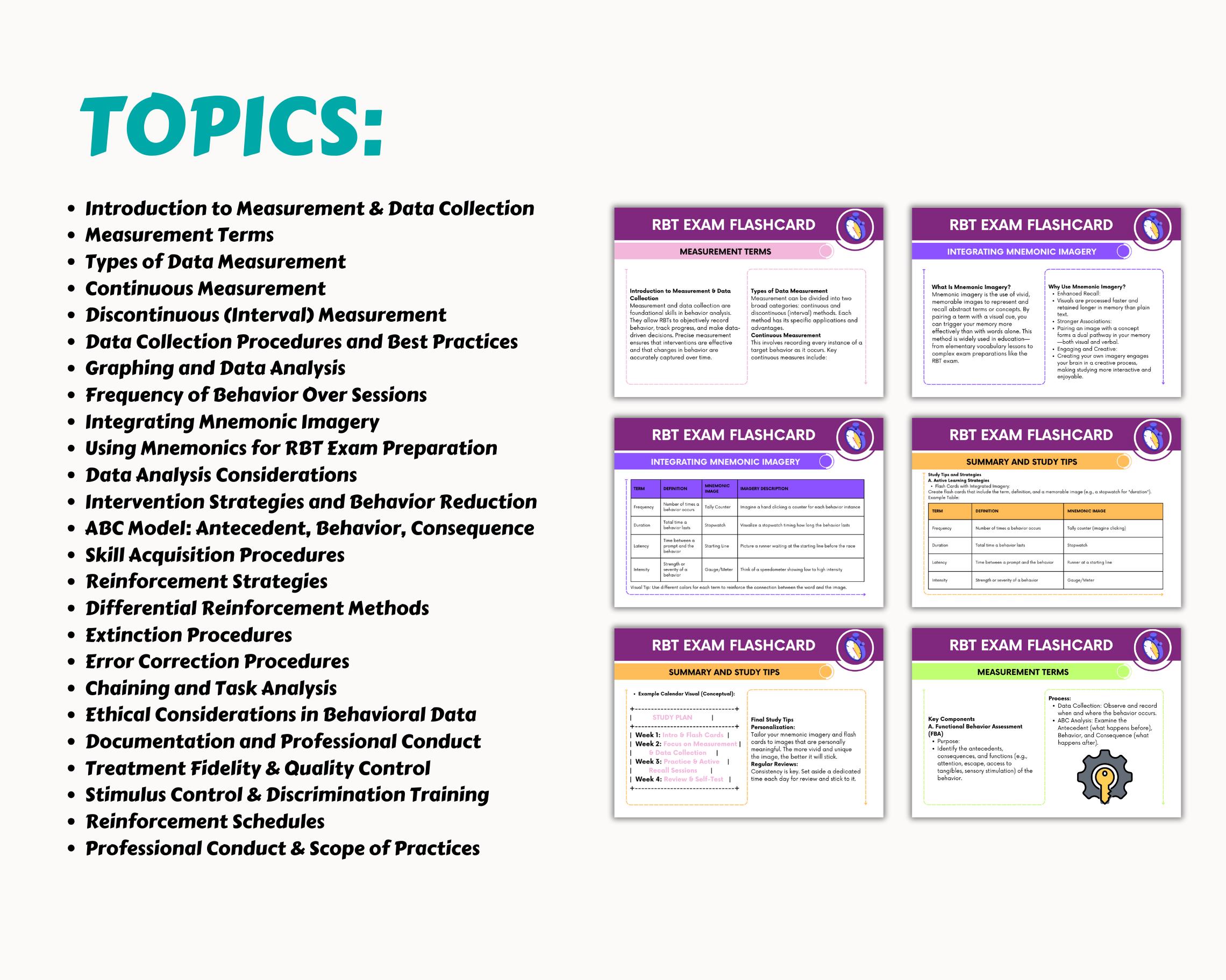 100+ RBT Exam Flashcards, Printable, Registered Behavior Technician ...