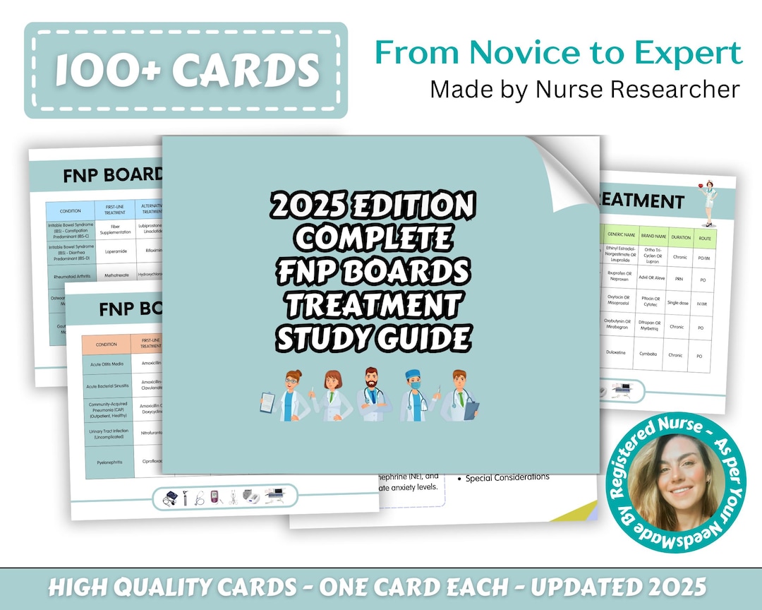 NEW 2025! FNP Boards Treatment Study Guide Bundle, FNP Exam Review, Fnp ...