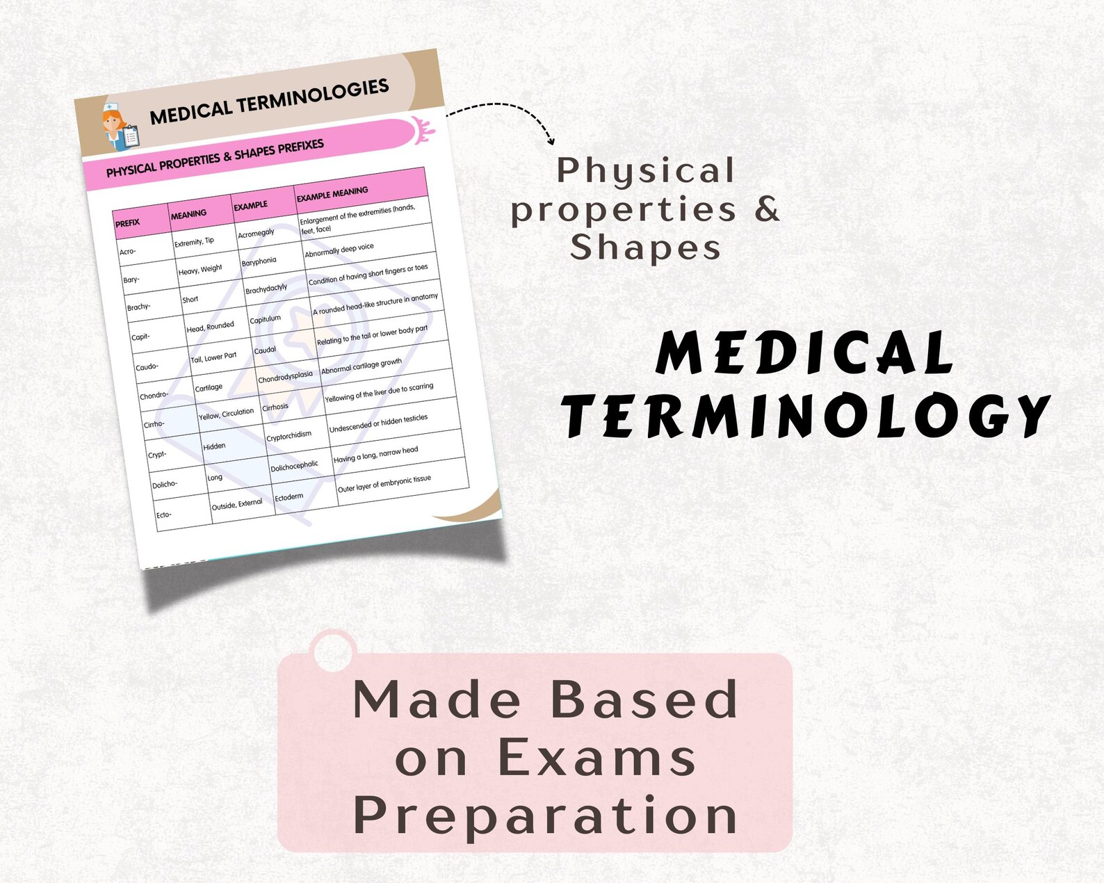 Medical Terminology Study Guide, Medical Terminology Prefixes, Nursing ...