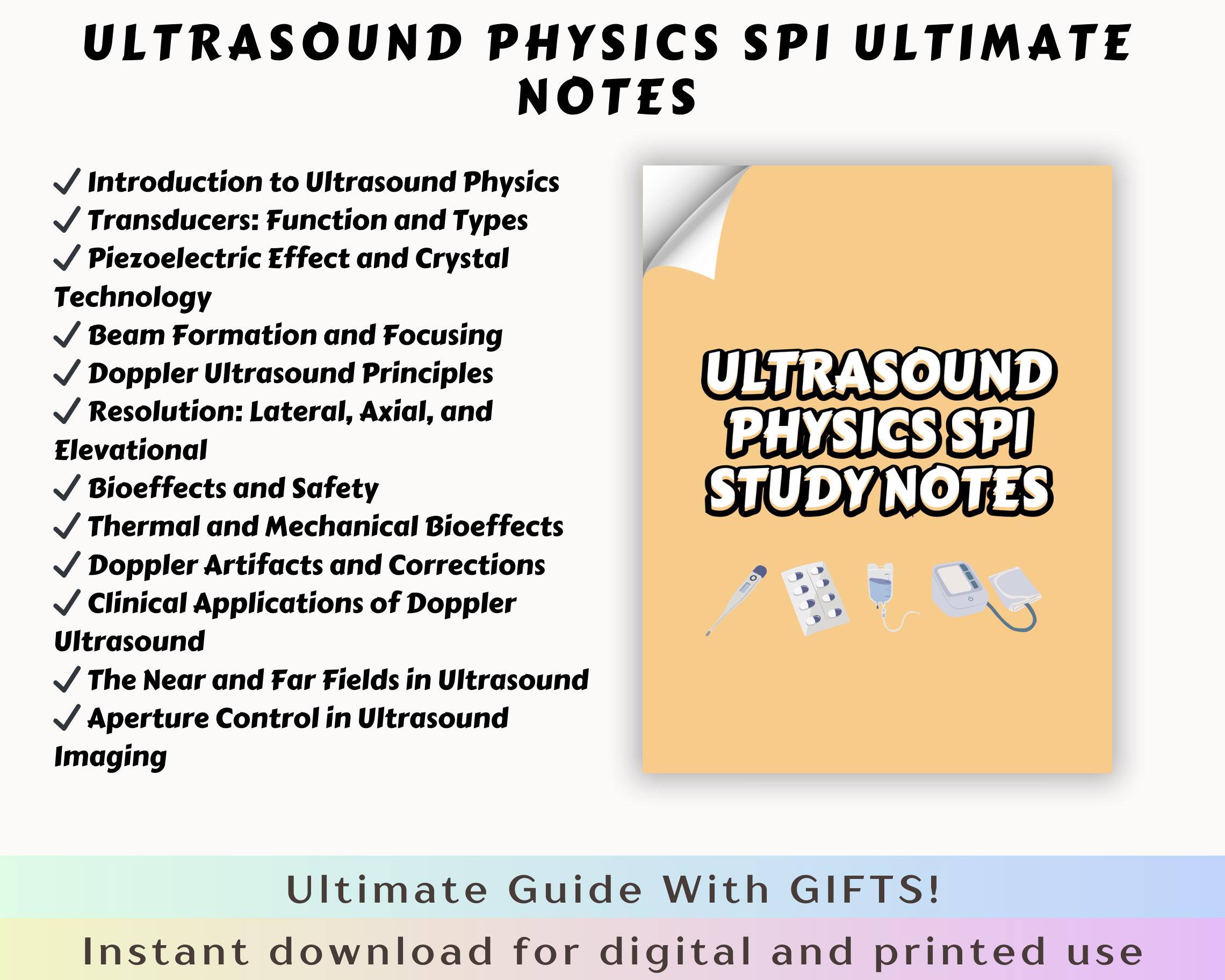 Ultrasound Physics SPI Study Notes, SPI Exam, Physics Question, Physics ...