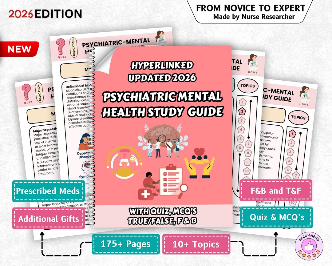Psychiatric Mental Health Study Guide, Psychiatric Nursing | Mental ...