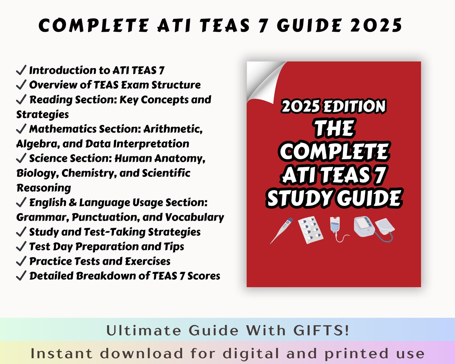 Complete ATI Teas 7 Study Guide 2025 Updated- ATI TEAS 7 Study Cheat ...