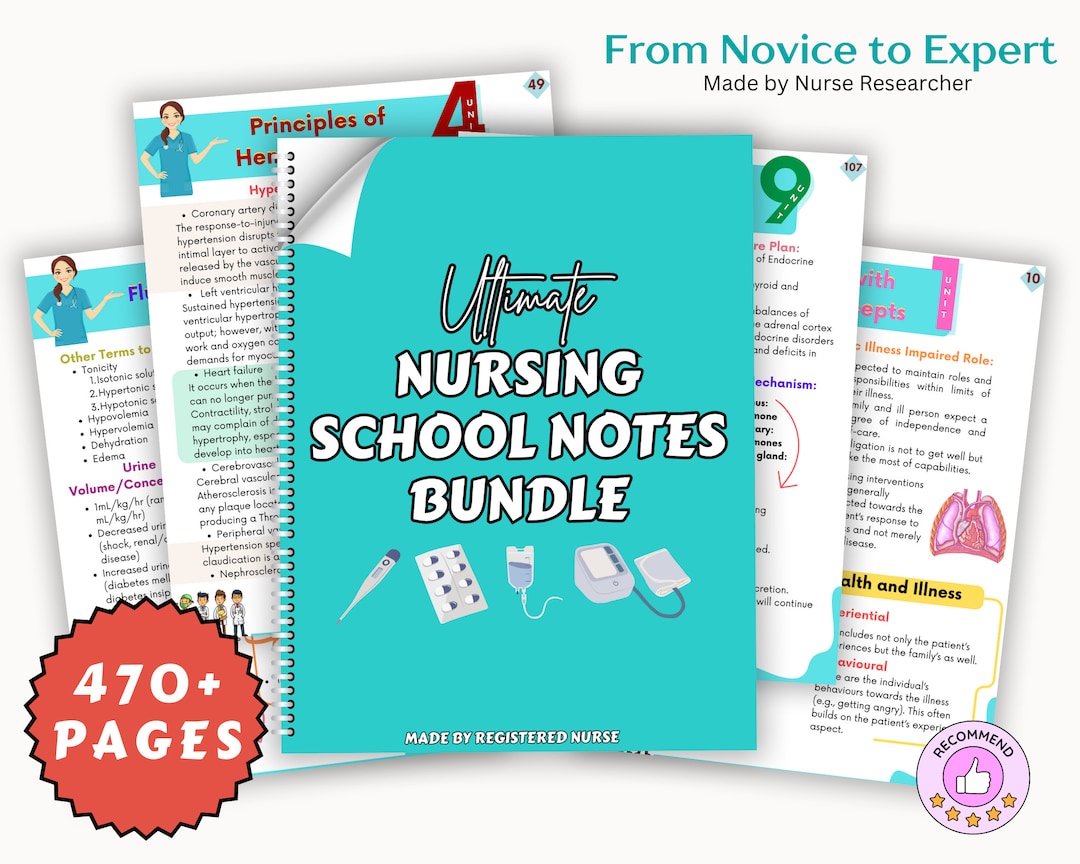Ultimate Nursing Success Bundle: 470+ Page Handwritten Notes by an RN ...