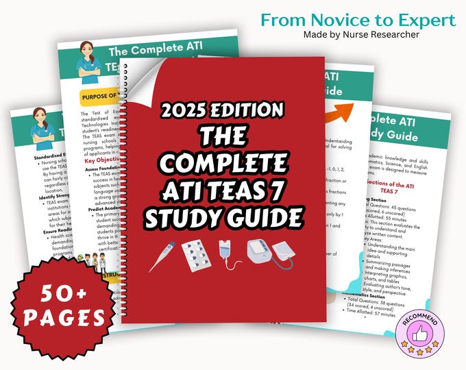 Complete ATI TEAS V7 Study Guide 2024 - 2025 by Nursecheung With 170 ...