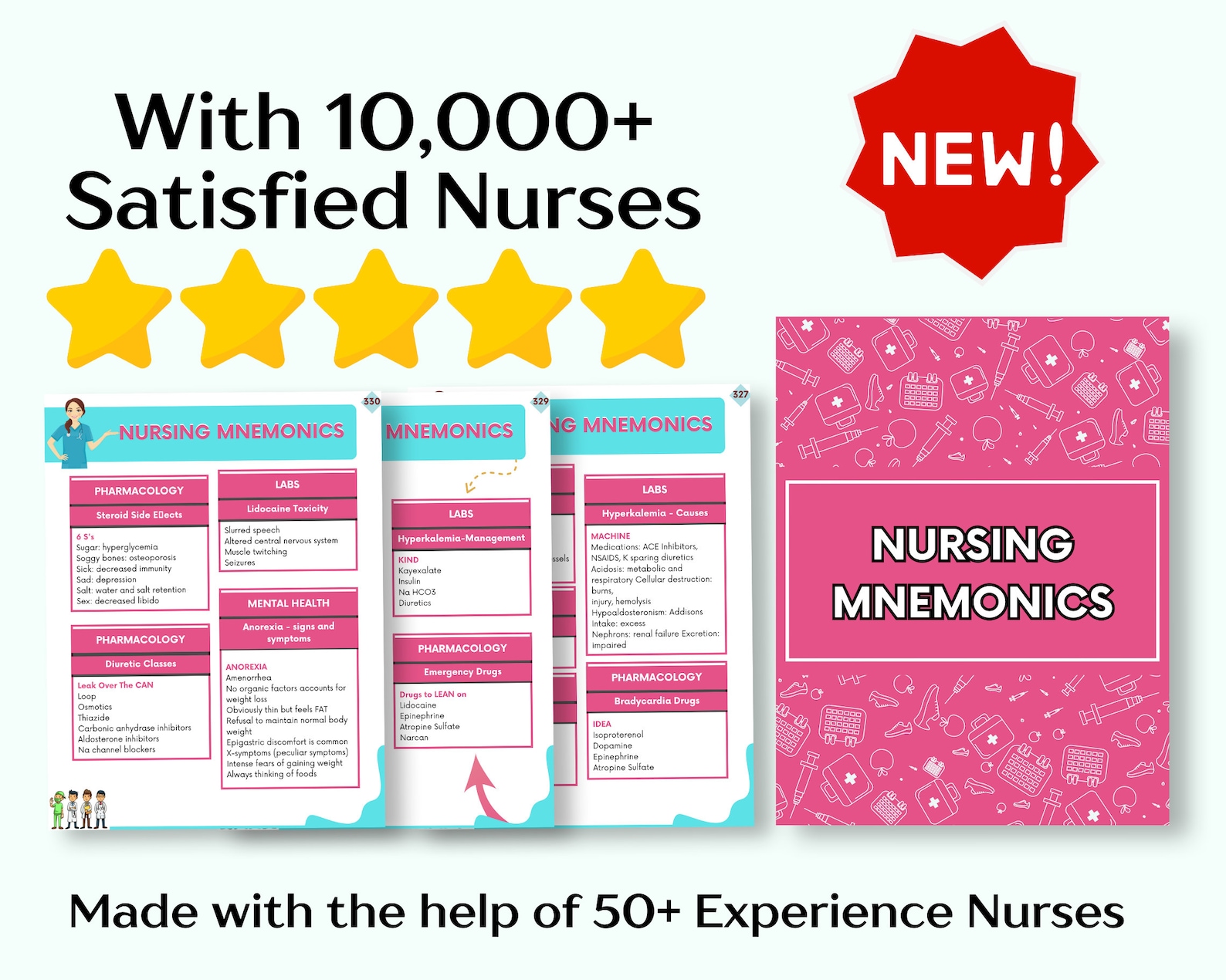 Nursing Mnemonics Cheat Sheet Bundle, Nursing Study Guide, Med Surg ...