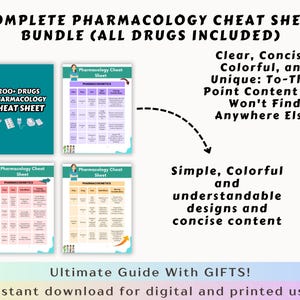 Pharmacology Cheat Sheet Bundle, Nursing Notes Study Guide | 200+ Drug ...
