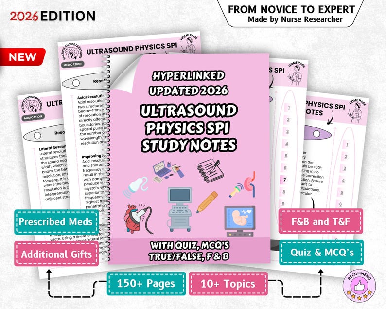 Ultrasound Physics SPI Study Notes, SPI Exam, Physics Question, Physics ...