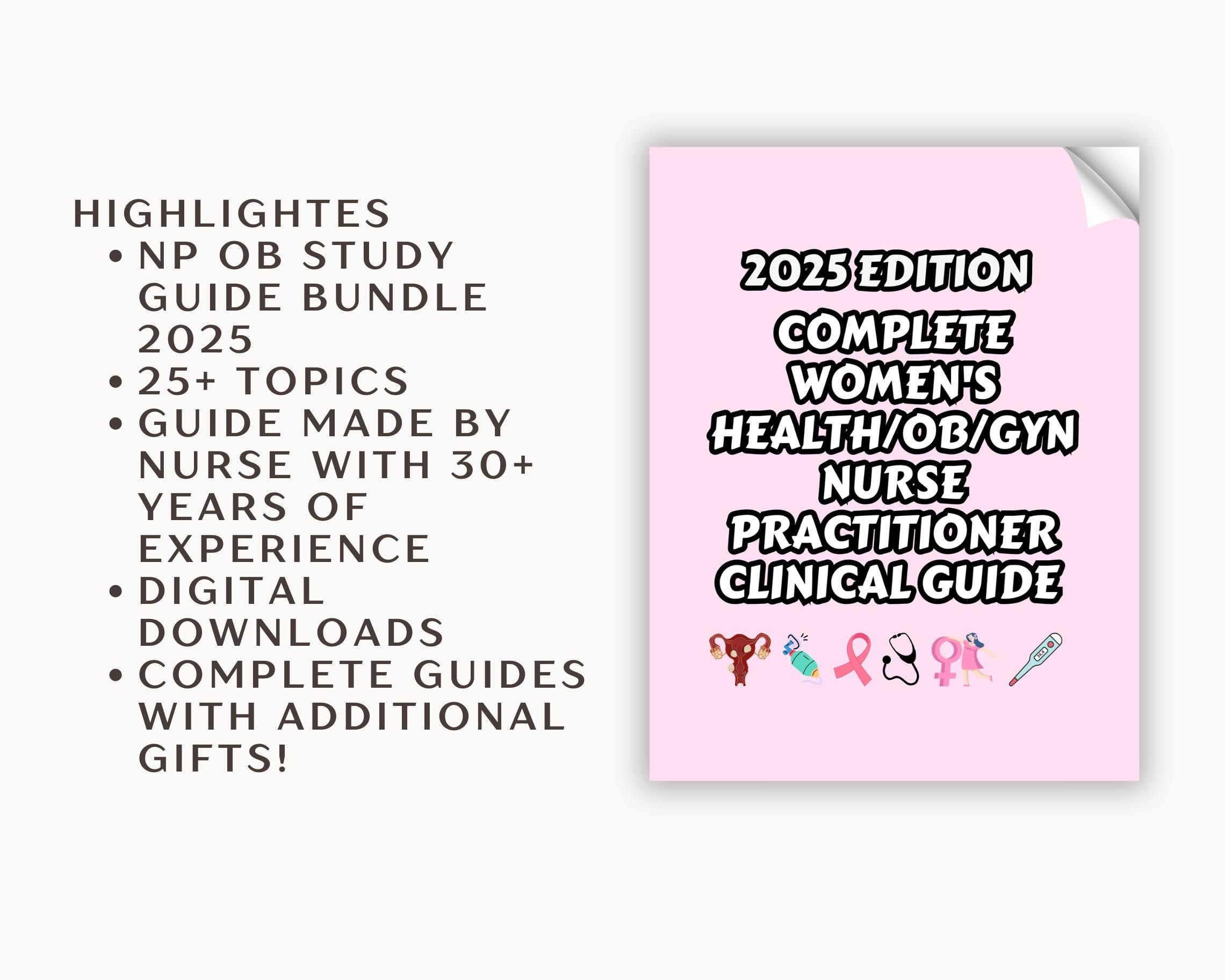 NP Women's Health OB Gyn Nurse Practitioner Quick Clinical Guide & Study Reference, Fnp Study ...