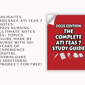 Complete ATI Teas 7 Study Guide 2025 Updated- ATI TEAS 7 Study Cheat ...