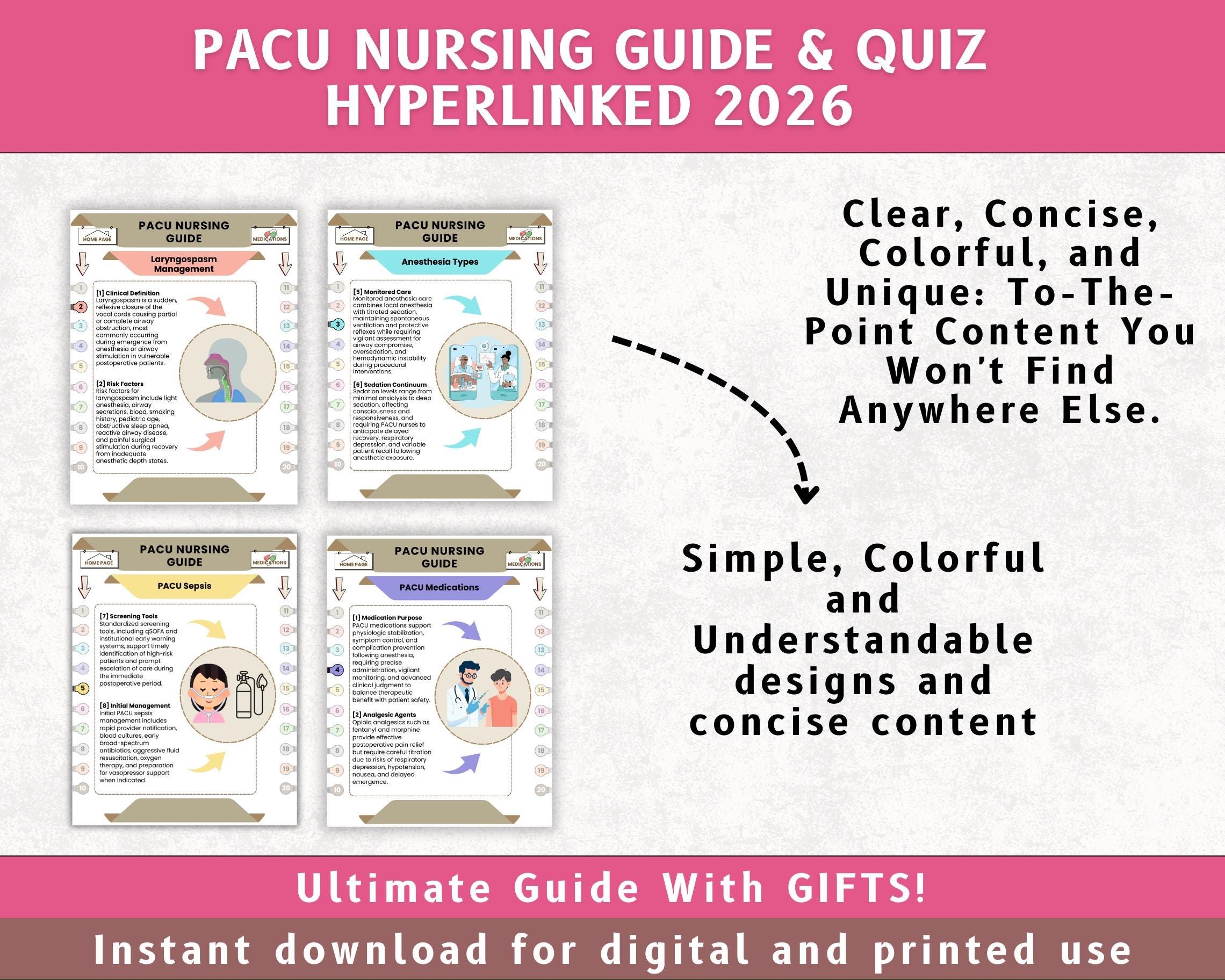 PACU Nursing Guide, Beginners & New Grad Nurse Charting Guide for ...