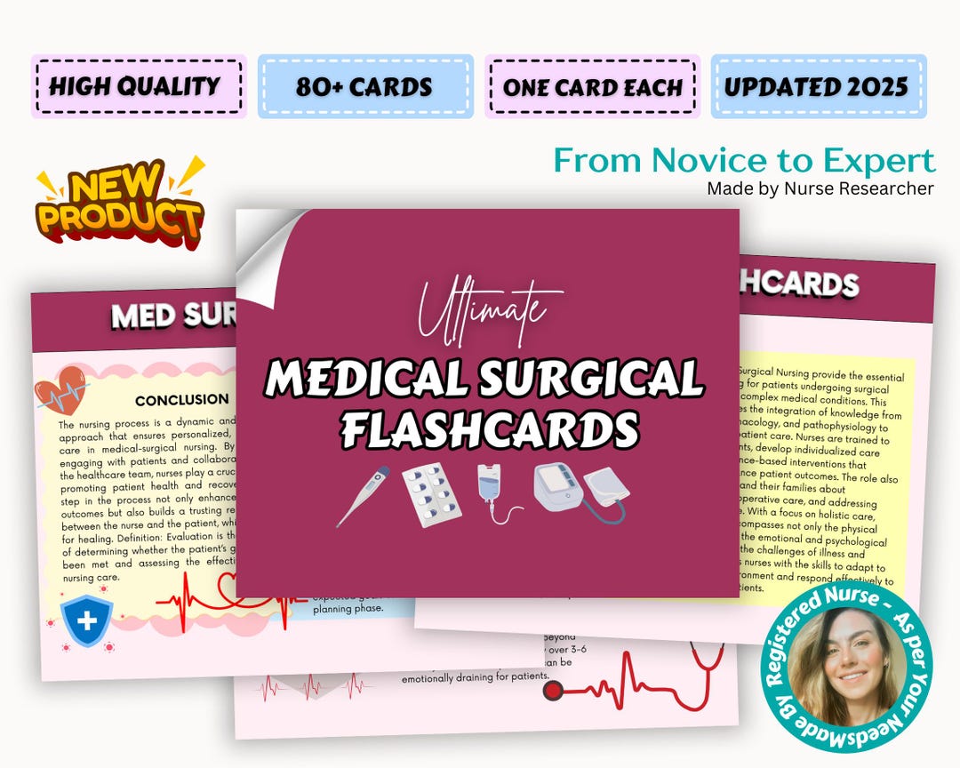 Complete Med-surg Flashcards Bundle 2025, Med-surg Study Note, Nursing ...